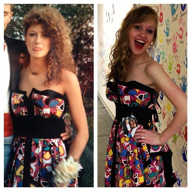 Daughters wore mom's old prom dresses, and nailed it