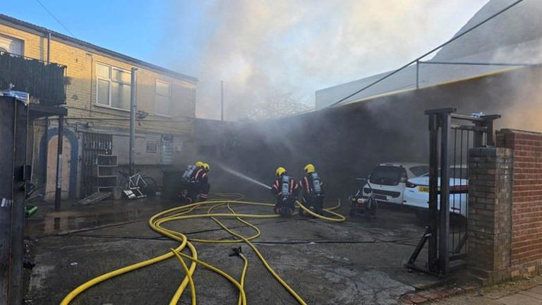 More than 30 firefighters at scene of blaze near Peterborough city centre
