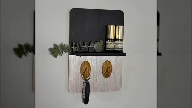 Craft an entryway key holder using a Dollar Tree staple