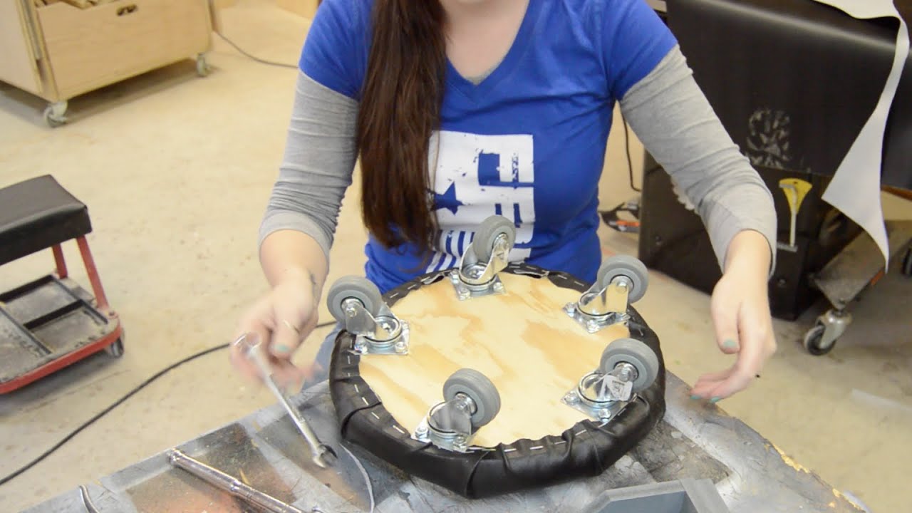 How to build a rolling shop stool in creeper style