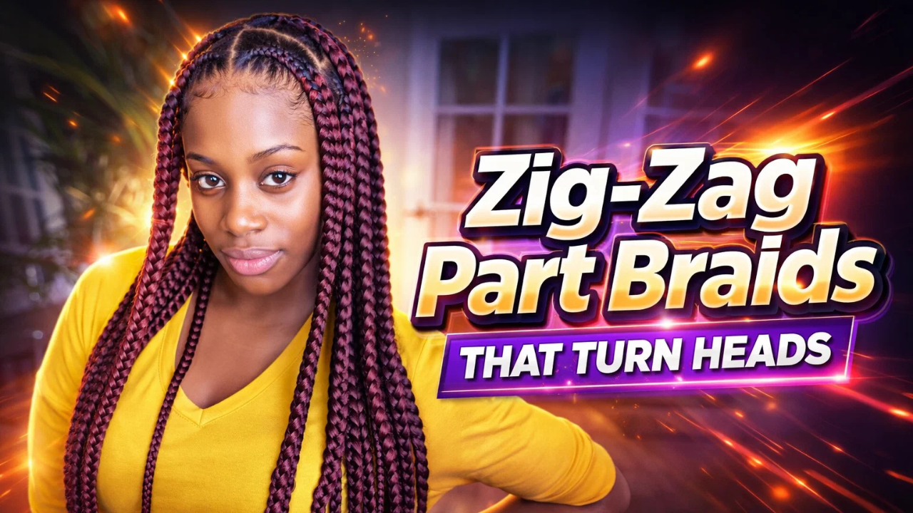 Zig-zag part braids that turn heads
