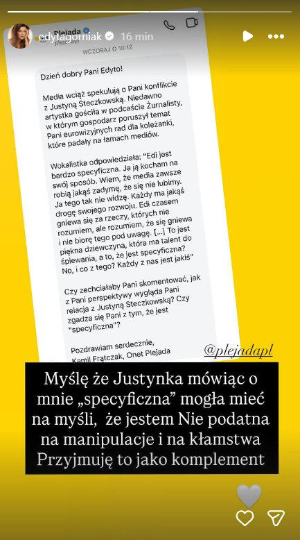 Justyna Steczkowska nazwała Edytę Górniak „specyficzną”. Artystka odpowiada