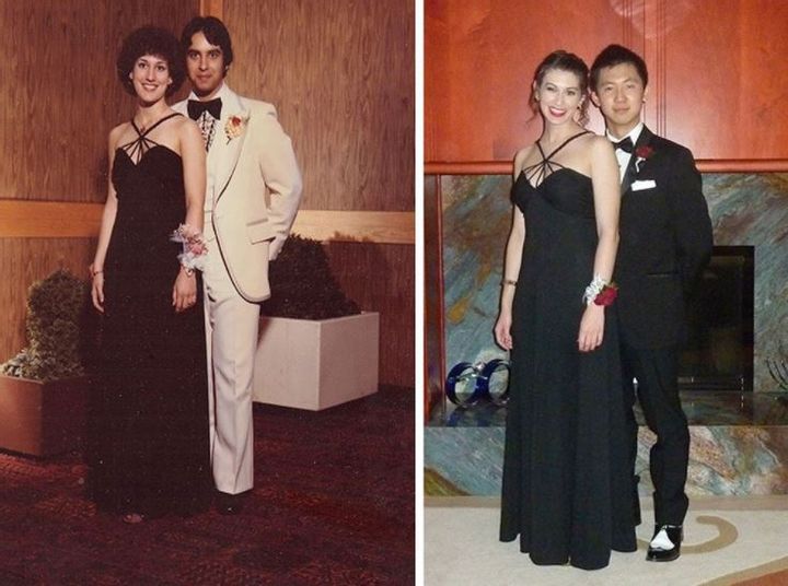 Daughters wore mom's old prom dresses, and nailed it