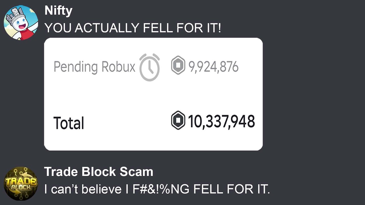 I tricked a Roblox scam server into sending me Robux instead