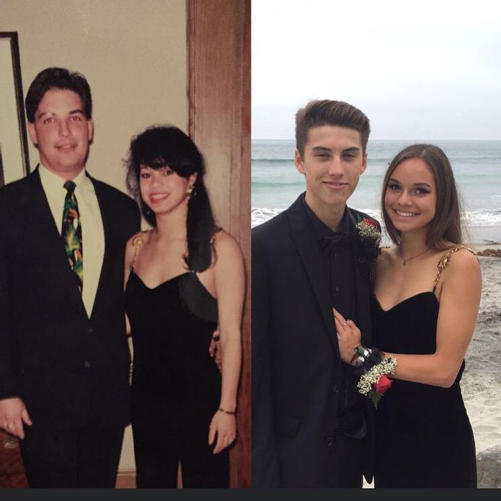 Daughters wore mom's old prom dresses, and nailed it