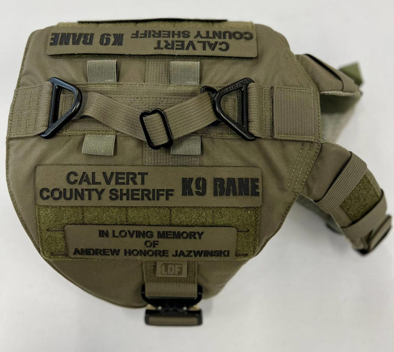 Calvert K9 Bane gets life-saving armor thanks to local donor