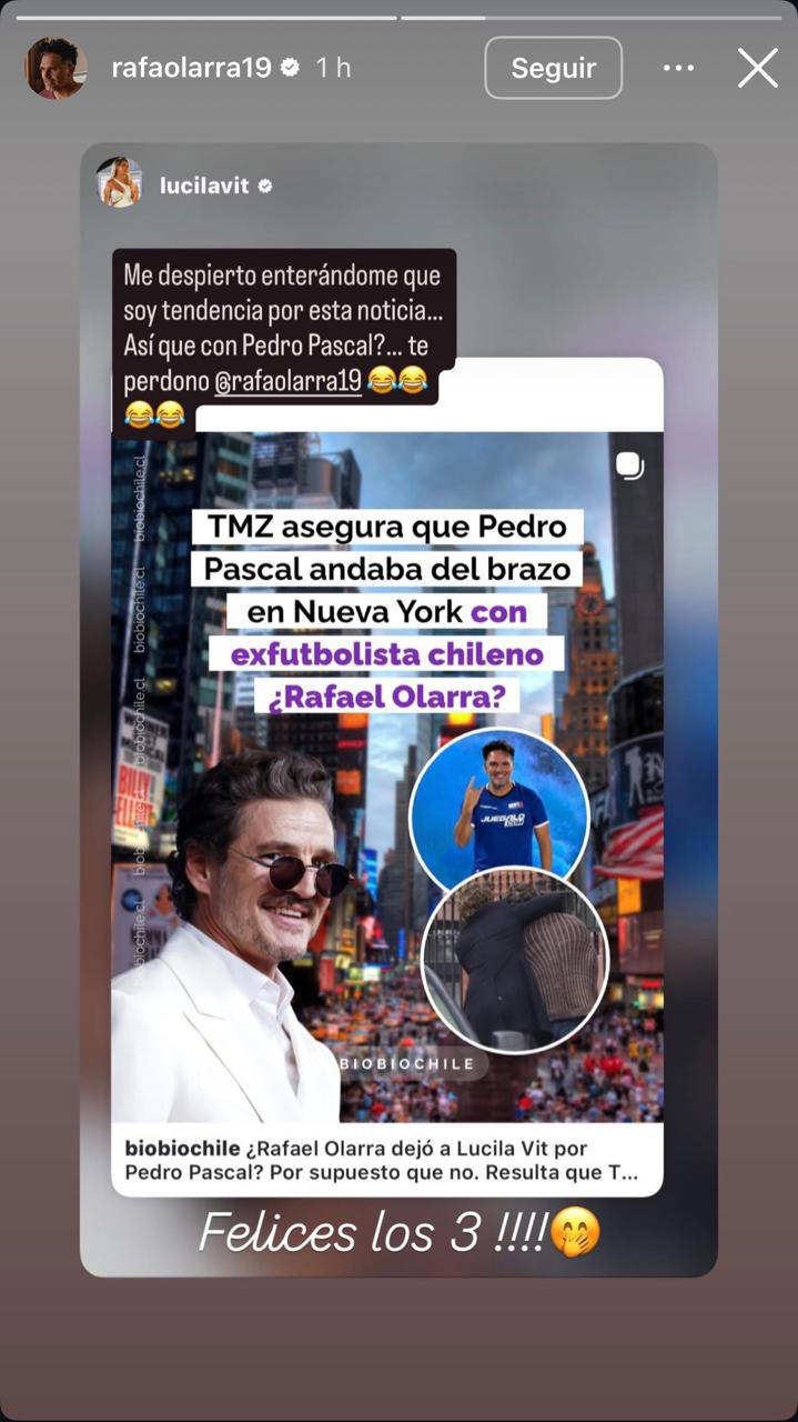 Lucila Vit reaccionó a vínculo entre Rafael Olarra y Pedro Pascal: “Me ...
