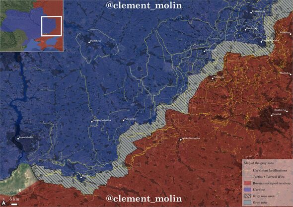 Ukraine-Russia 'gray zone' map exposes Putin's troops struggling to ...