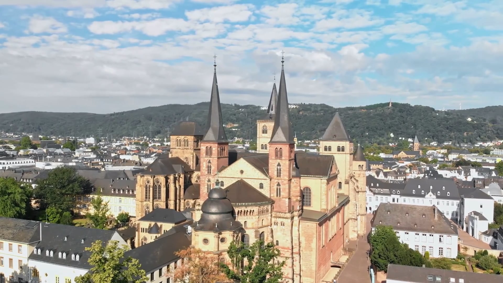 Trier, Germany: Drone explores city in the Moselle with a rich Roman ...