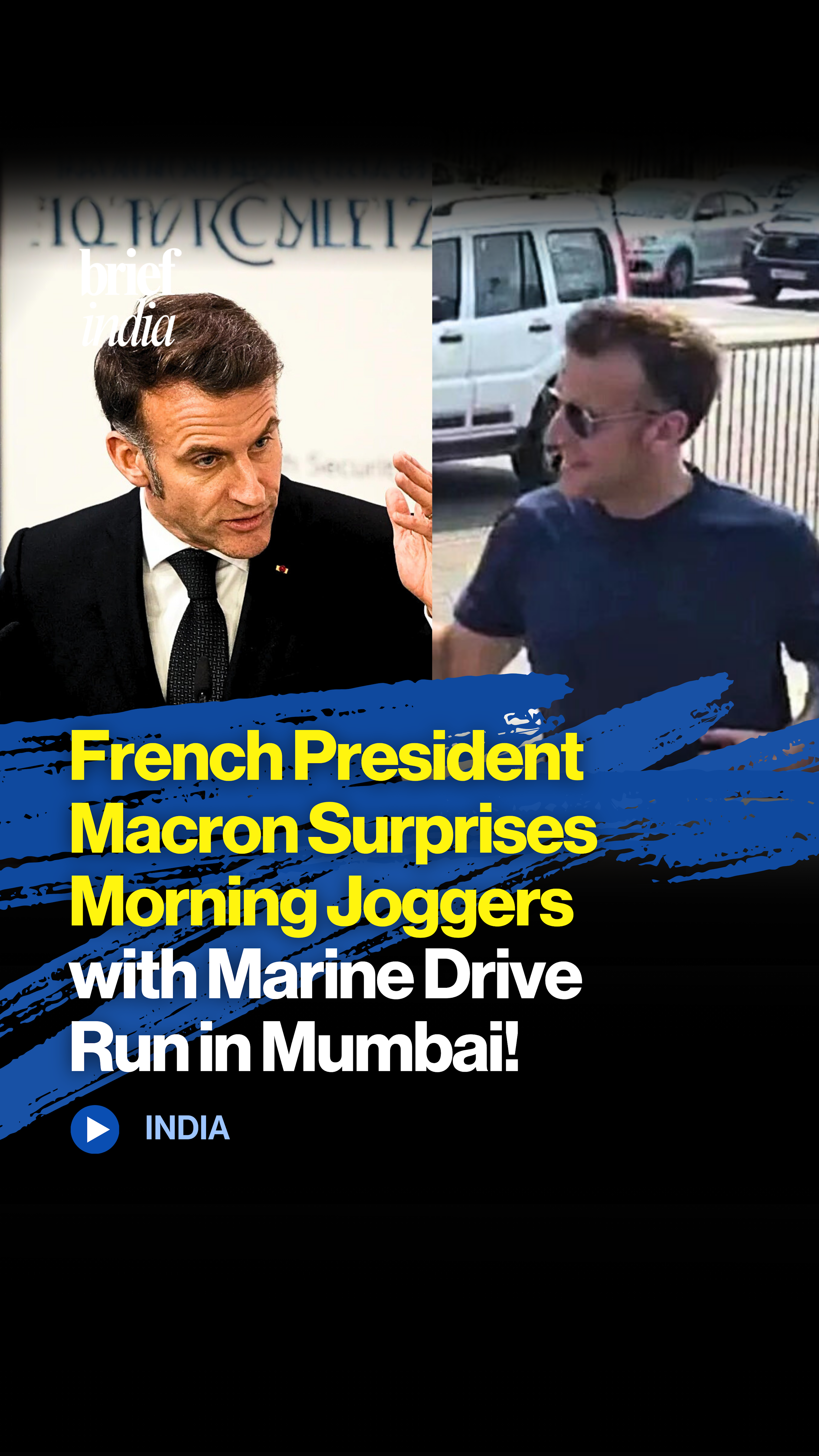 French President Macron surprises morning joggers with Marine Drive run ...