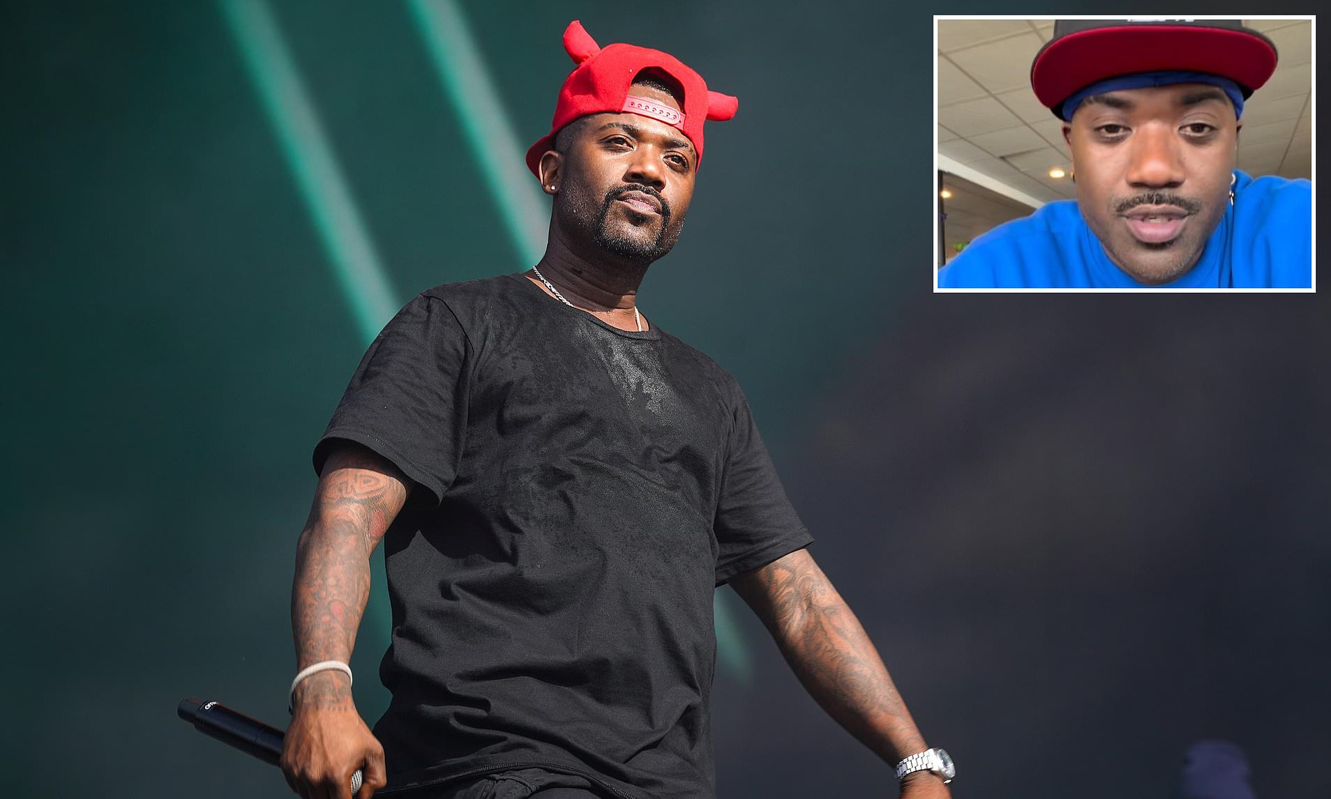 Ray J performs with bleeding eyes and wears heart monitor after ...