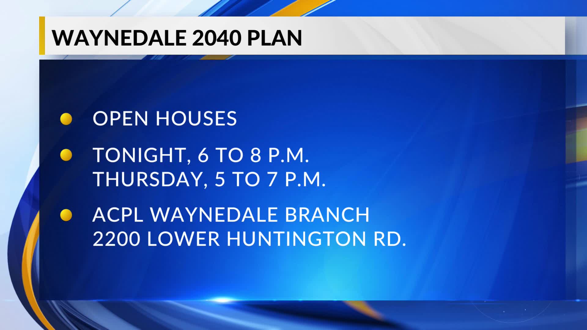 Meetings this week will address Waynedale 2040 plan