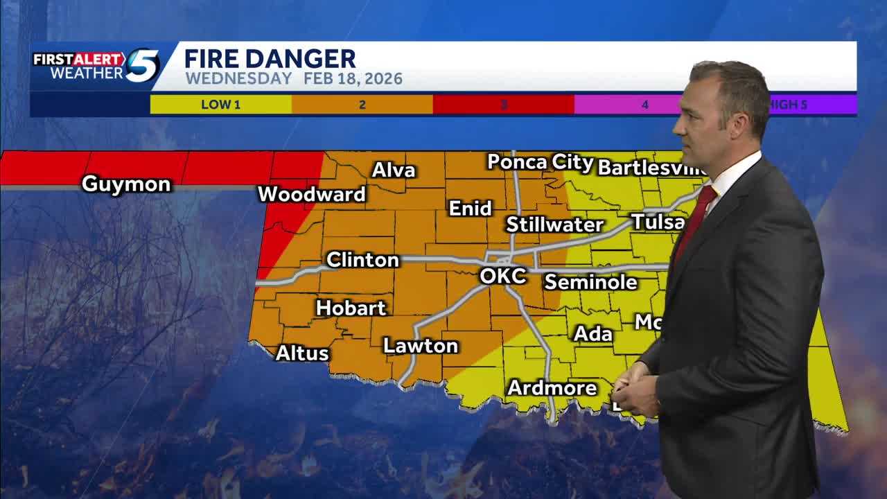 Timeline: High fire danger amid red flag warning Tuesday in Oklahoma