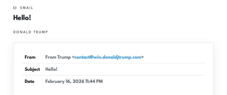 Trump’s latest ‘tariff check’ email gives supporters only 15 minutes to ...