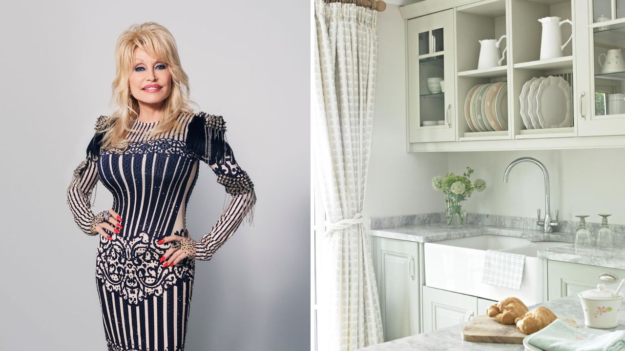 Dolly Parton’s white kitchen looks minimal – until you see the textures ...