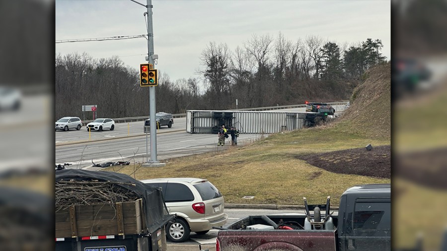 Two taken to hospital after tractor-trailer crash on Corridor G