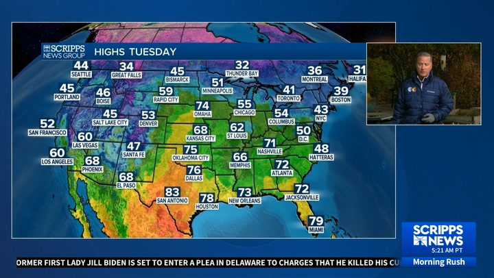 Nationwide weather update: Warmth, snow, and rain forecast