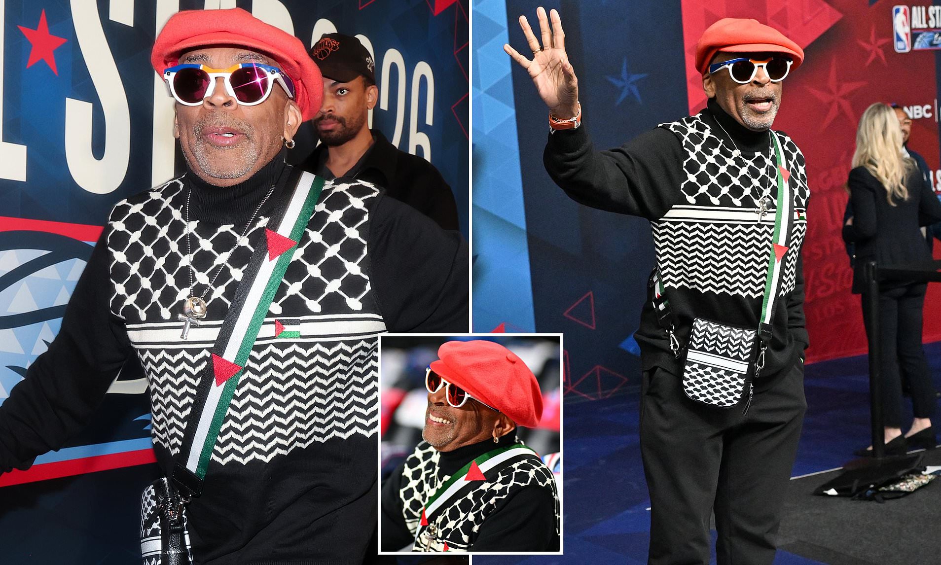 Spike Lee turns heads at NBA All-Star Game with politically charged outfit