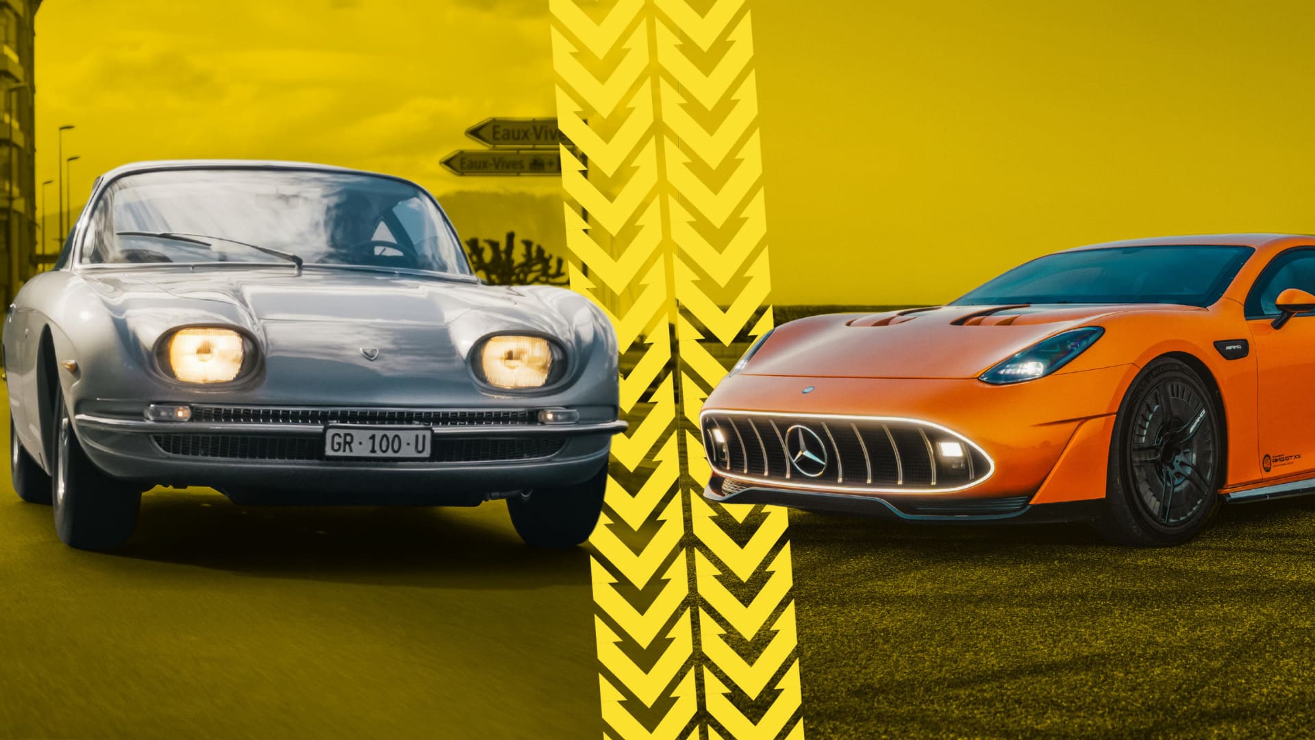 Lamborghini 350 GT and concept AMG GT XX classic V12 meets electric ...