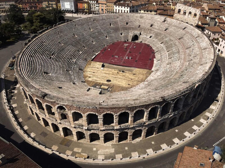 Inside the ancient arena hosting the 2026 Winter Olympics closing ceremony