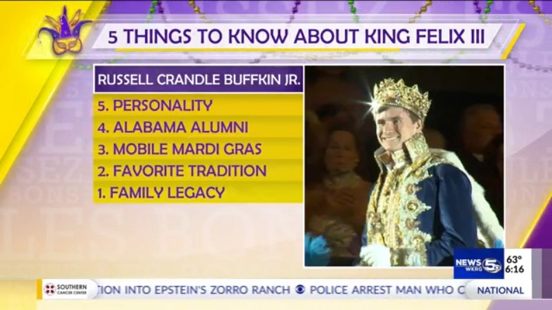 Meet the 2026 Mobile Carnival Association King Felix III: Russell ...