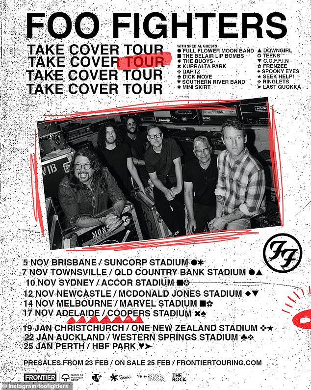 US rockers Foo Fighters announce Australian dates for their 2026 Take ...