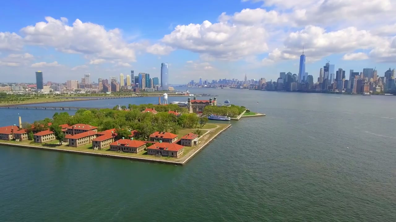 Ellis Island, New York: Drone views of immigration history