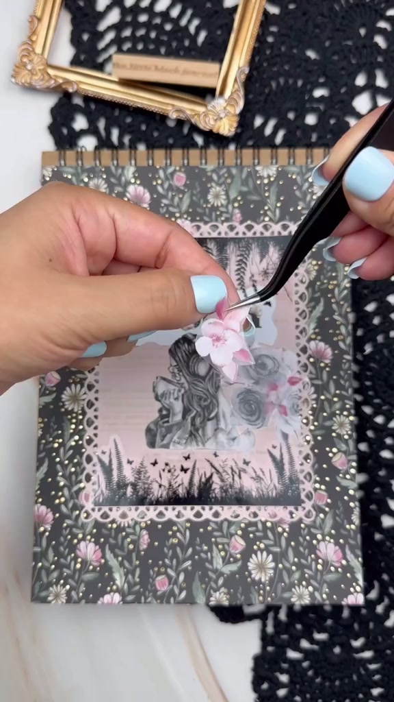 Turning a plain journal into a blooming floral cover