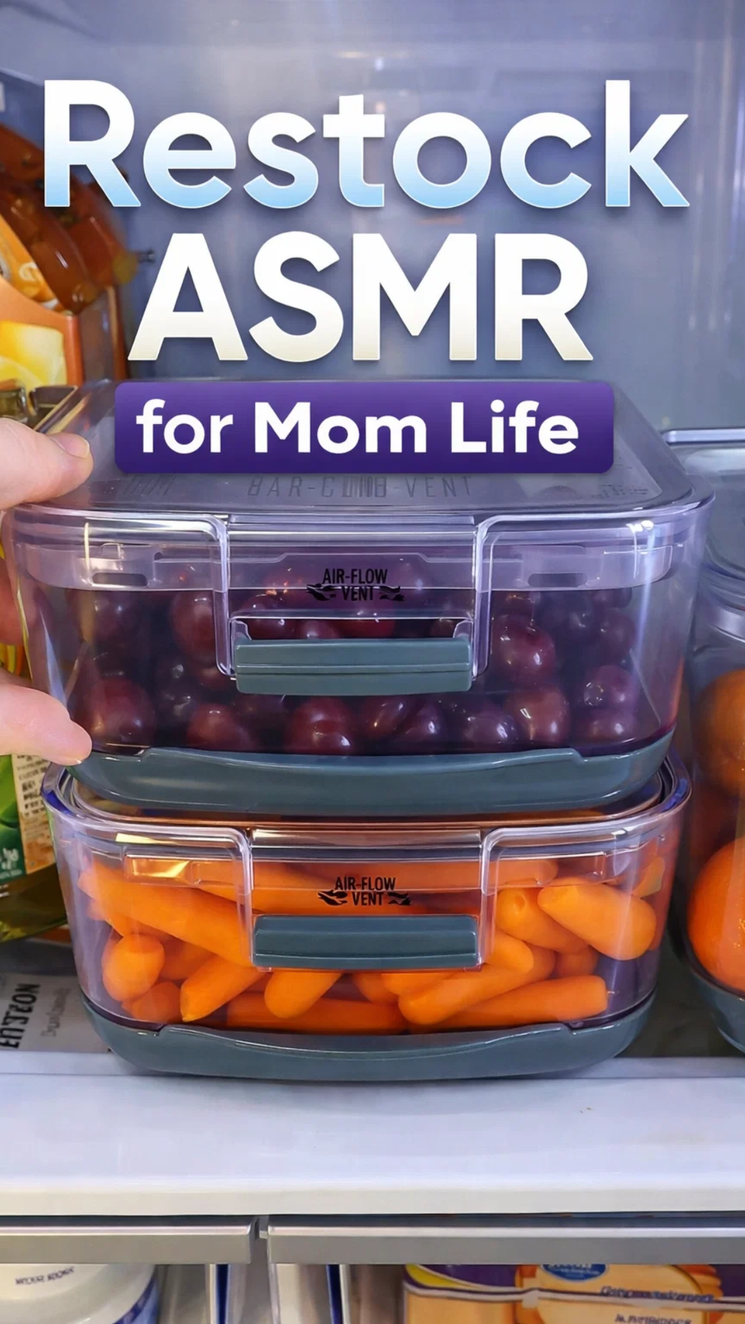 Candy, produce, and mini fridge restock ASMR for mom life
