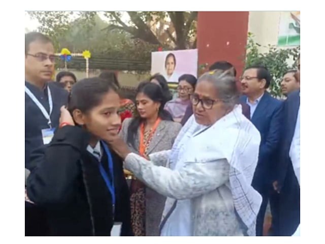 Minister Gulab Devi encourages students as UP Board exams start