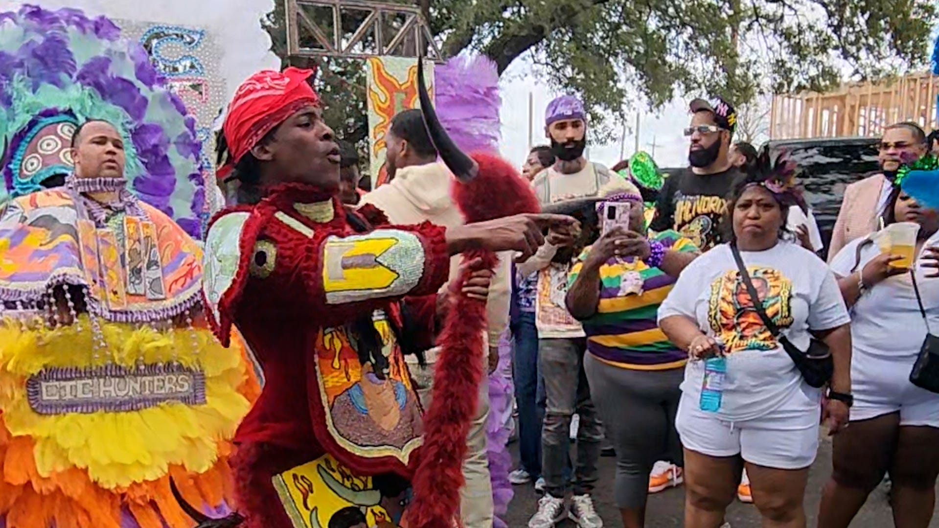 Mardi Gras Indians gather in celebration and tradition