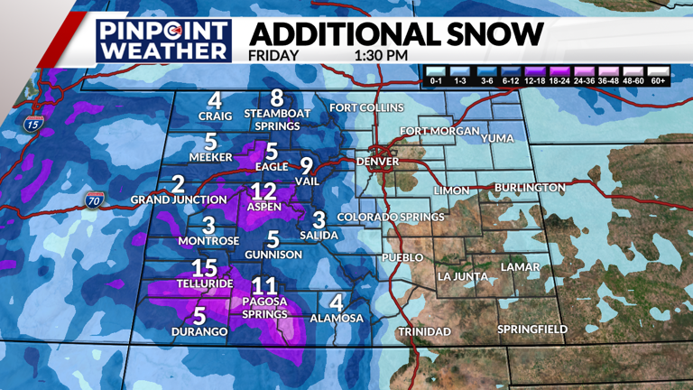 Denver weather: Breezy night, mountain snow