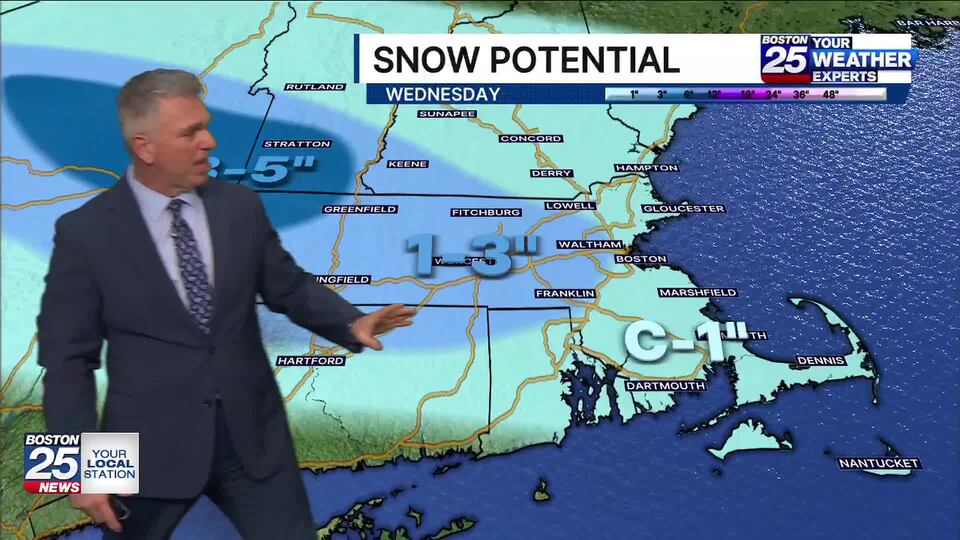 Boston 25 Tuesday late night weather forecast