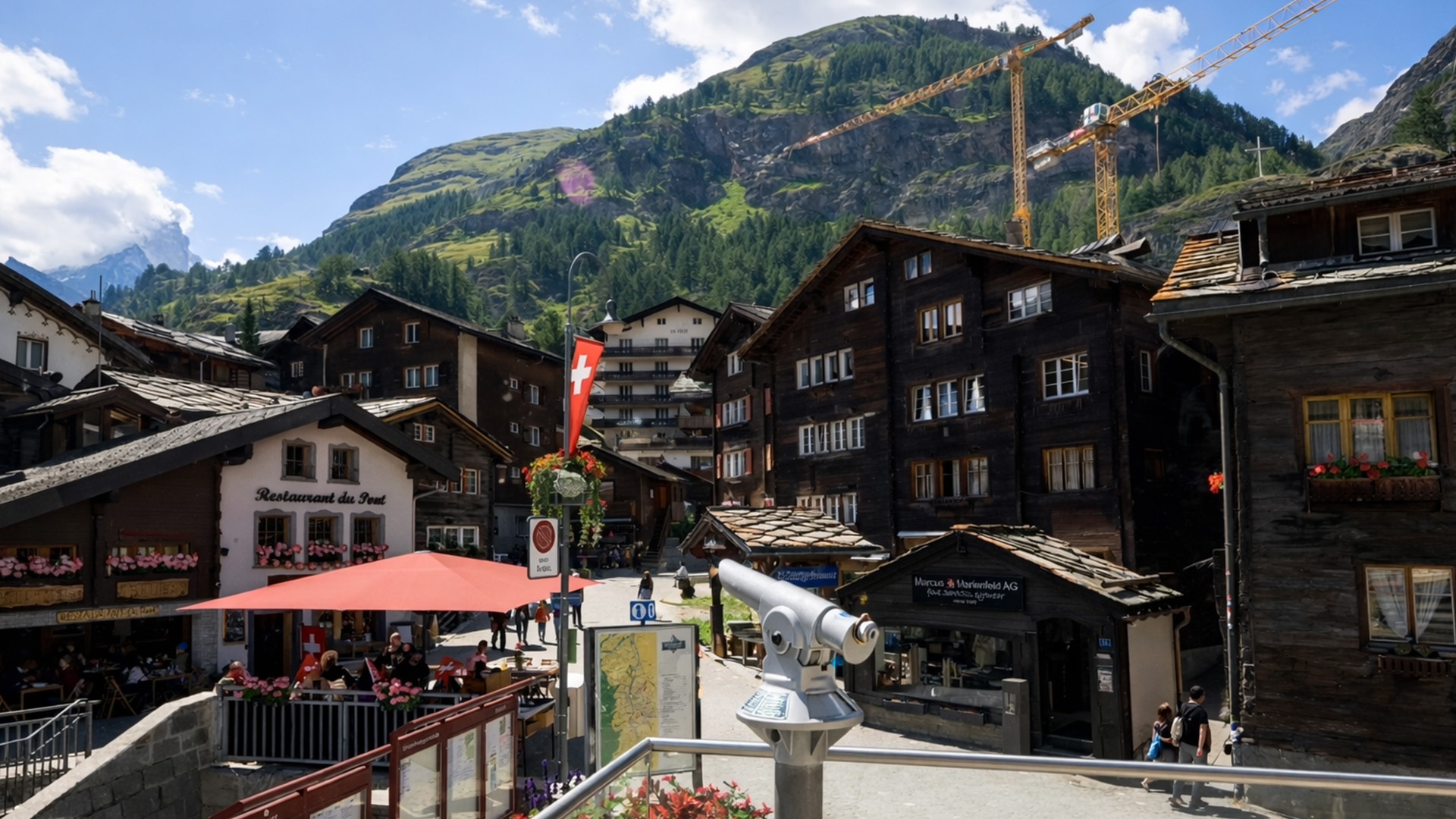 Zermatt Switzerland Matterhorn views on a summer day (4K)