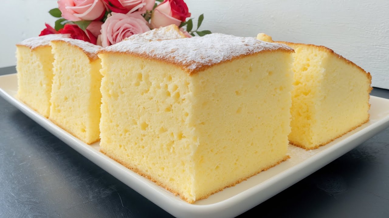 Soft and fluffy vanilla cake using condensed milk