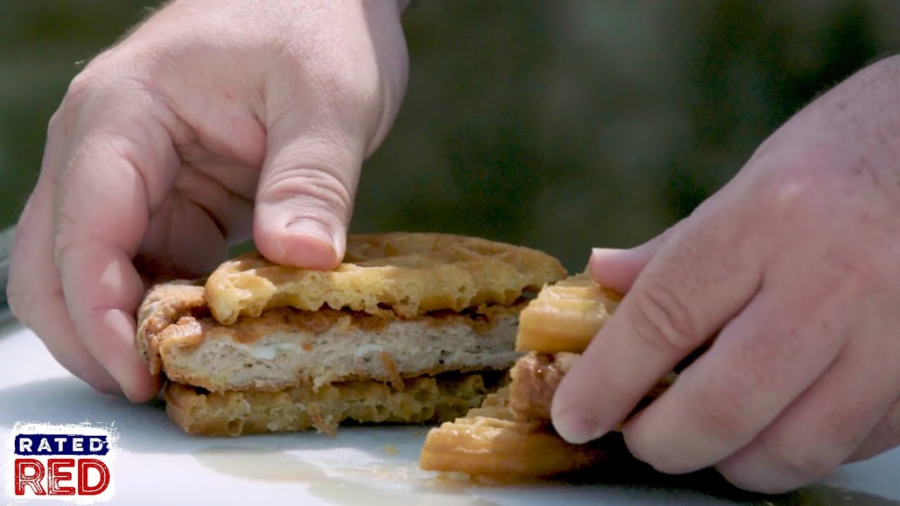 Alabama boss fries up a chicken & waffle sandwich