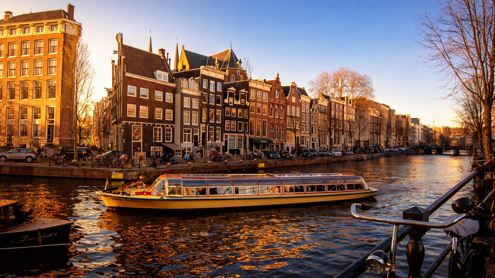 Canal views in central Amsterdam Netherlands