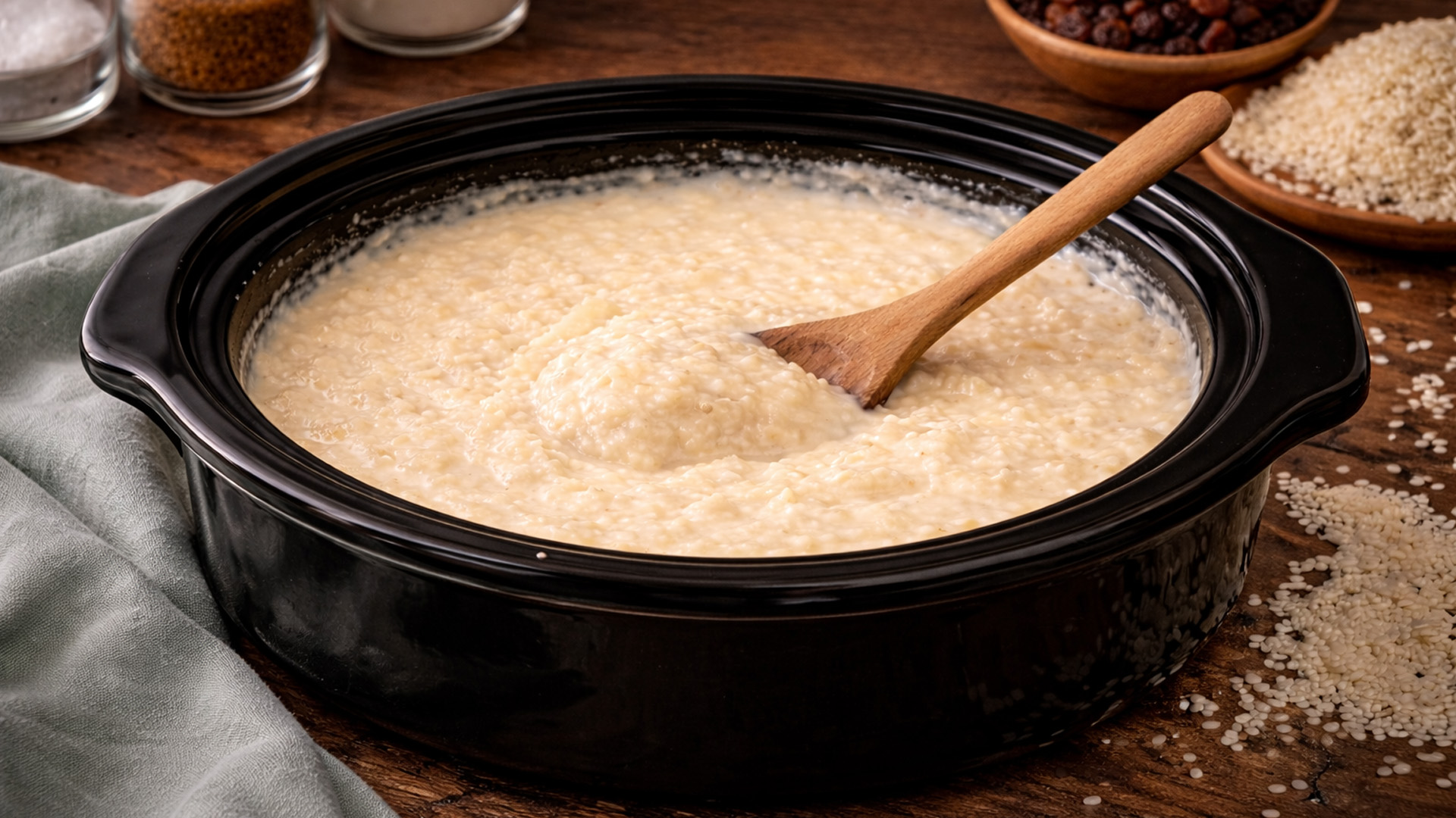 Simple slow cooker recipe for creamy rice pudding