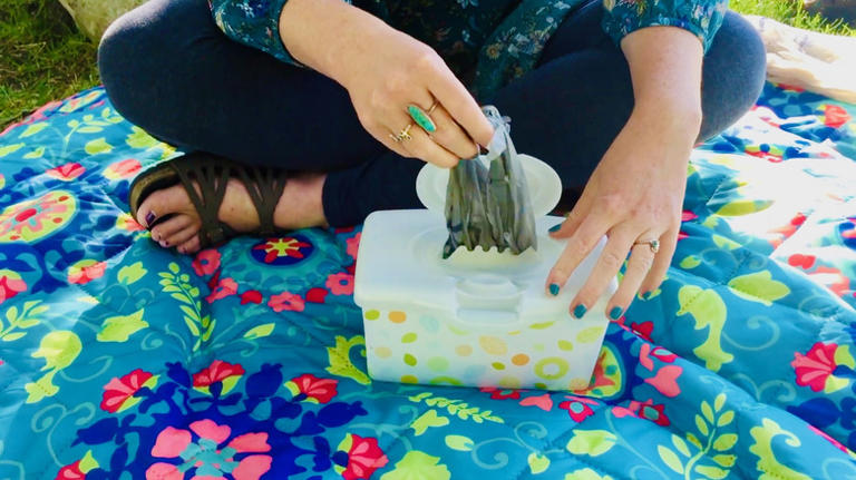Household items that can be repurposed as plastic bag storage