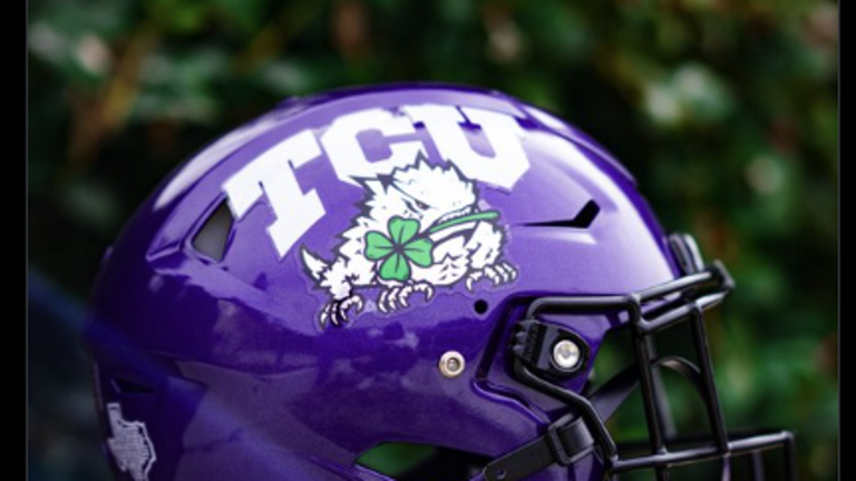 TCU football unveils special helmet for upcoming Ireland game