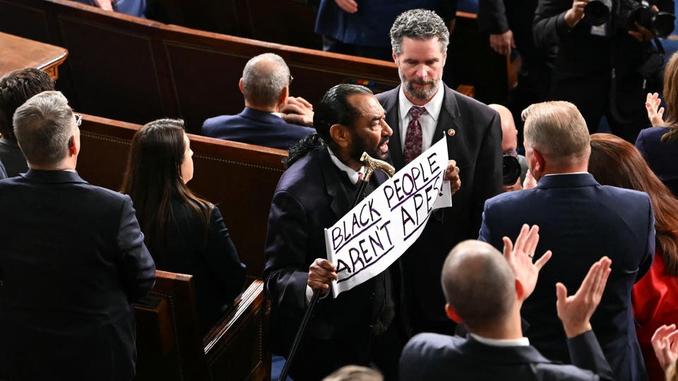 Democrat Al Green escorted out of State of the Union holding 'Black ...