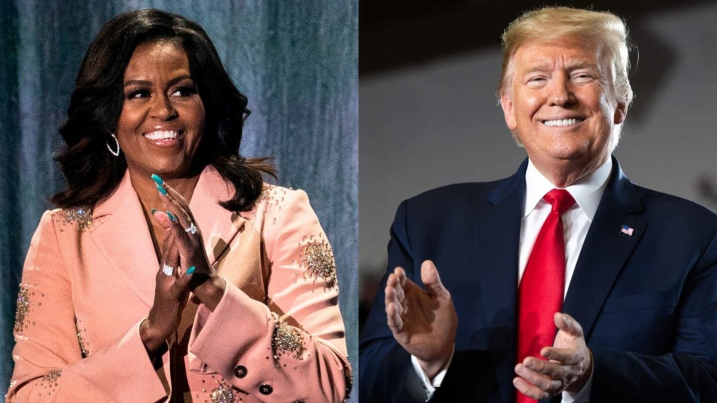 President Donald Trump reshares post calling Michelle Obama racist just ...