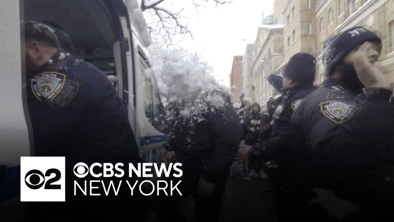 NYPD officers pelted during snowball fight sets off fierce debate