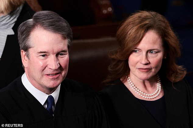 Amy Coney Barrett's face says it all as Trump awkwardly blasts SCOTUS ...