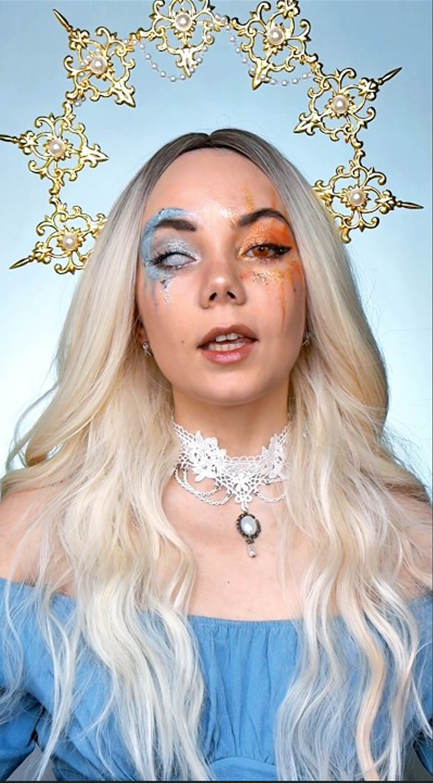 Sun and moon makeup transformation tutorial