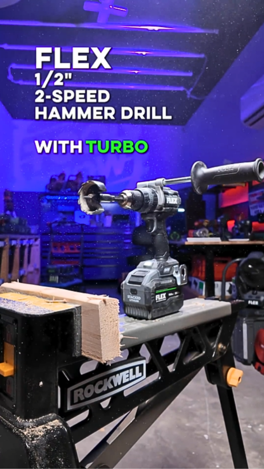 Flex turbo hammer drill power test and demo