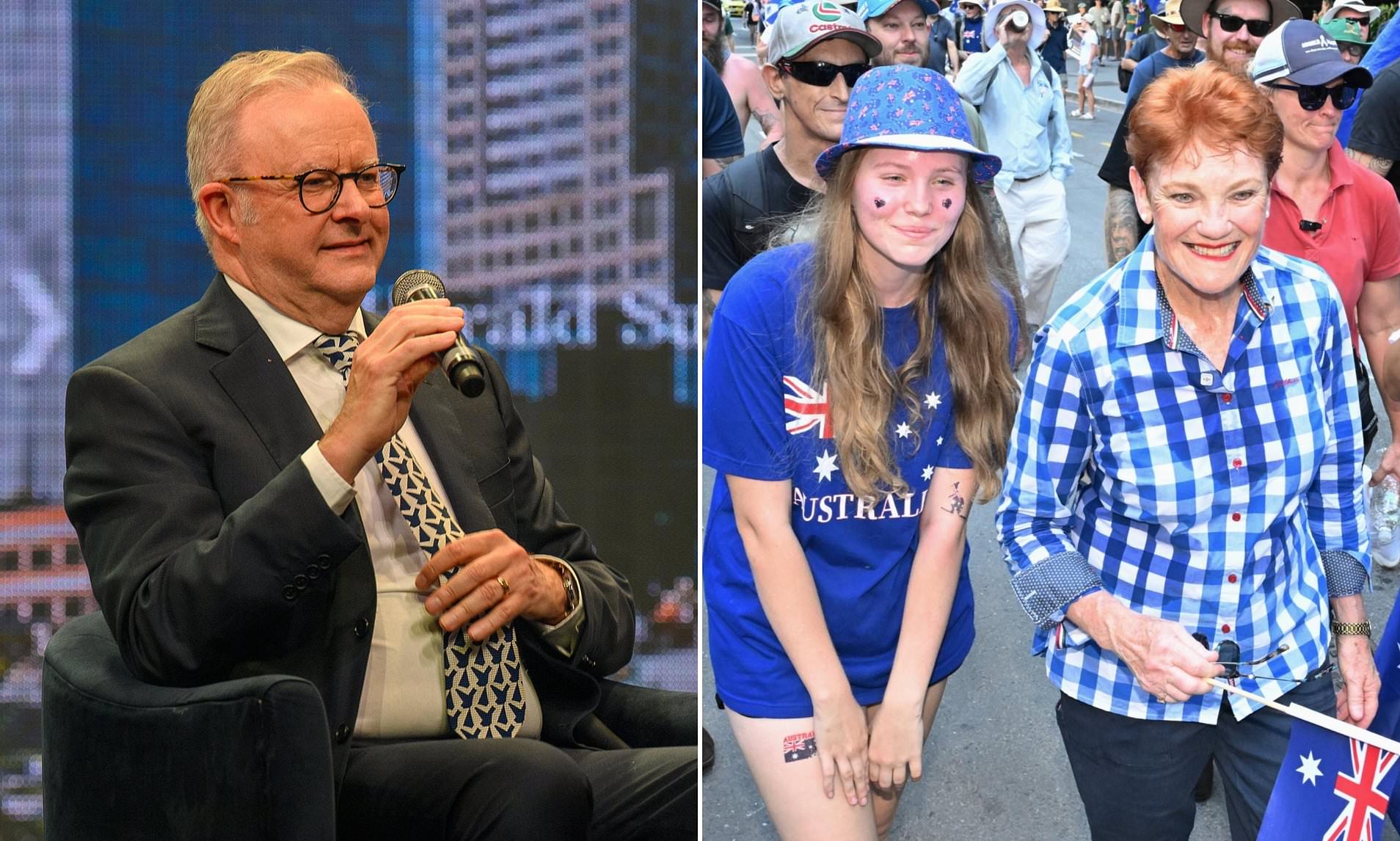 Albo uses one word to describe Pauline Hanson as he makes a pitch to ...