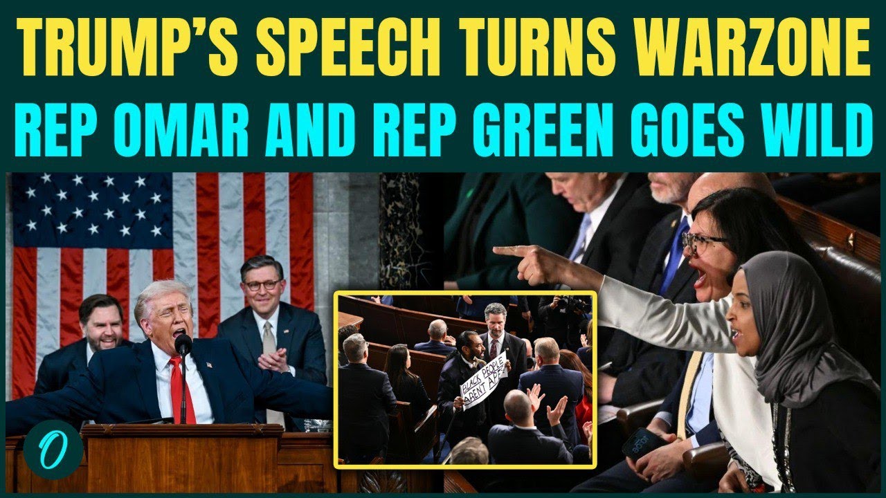 US breaking: Protest sign drama during Trump's speech | Rep. Green and ...