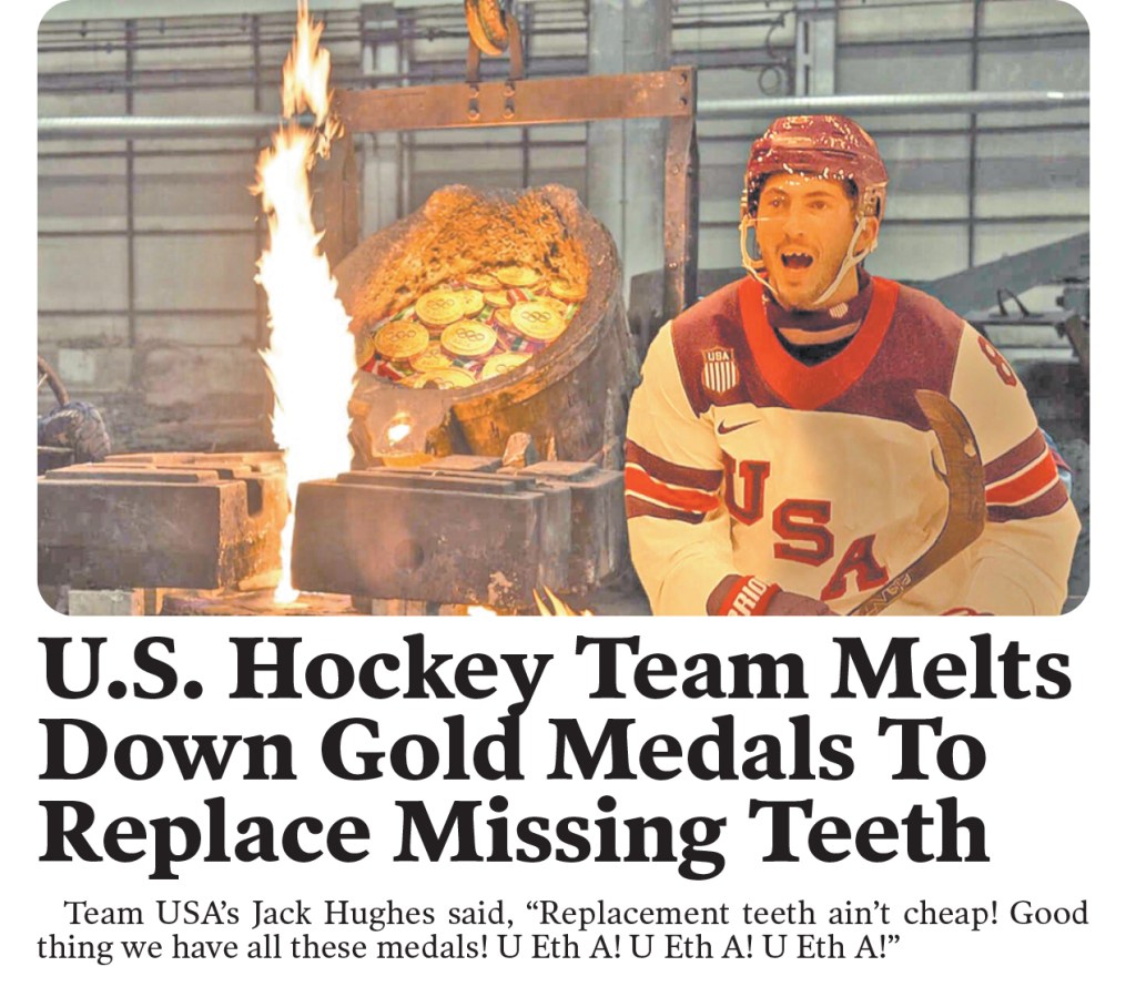 Best of the Babylon Bee: US hockey team melts down gold medals to ...