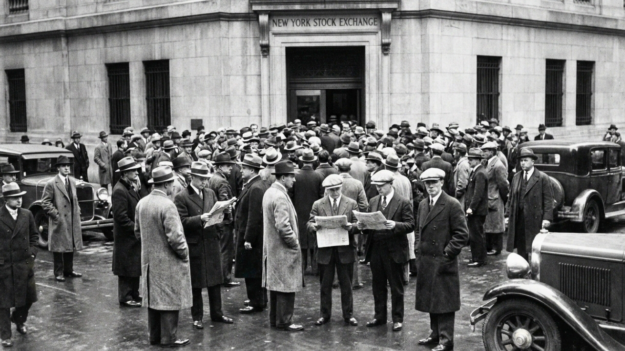 The 1929 Wall Street crash, margin trading, panic selling, and the 36 ...